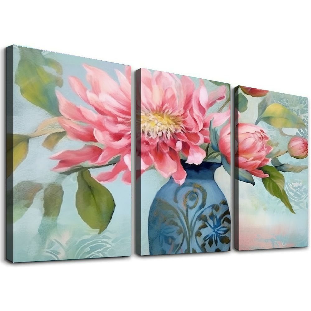 Nawypu Bathroom Decor Cactus Plants Painting Succulents Flower Canvas ...