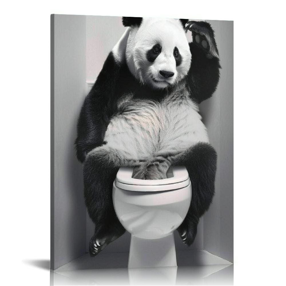 Nawypu Bathroom Decor Canvas Wall Art Framed Wall Decoration Funny ...