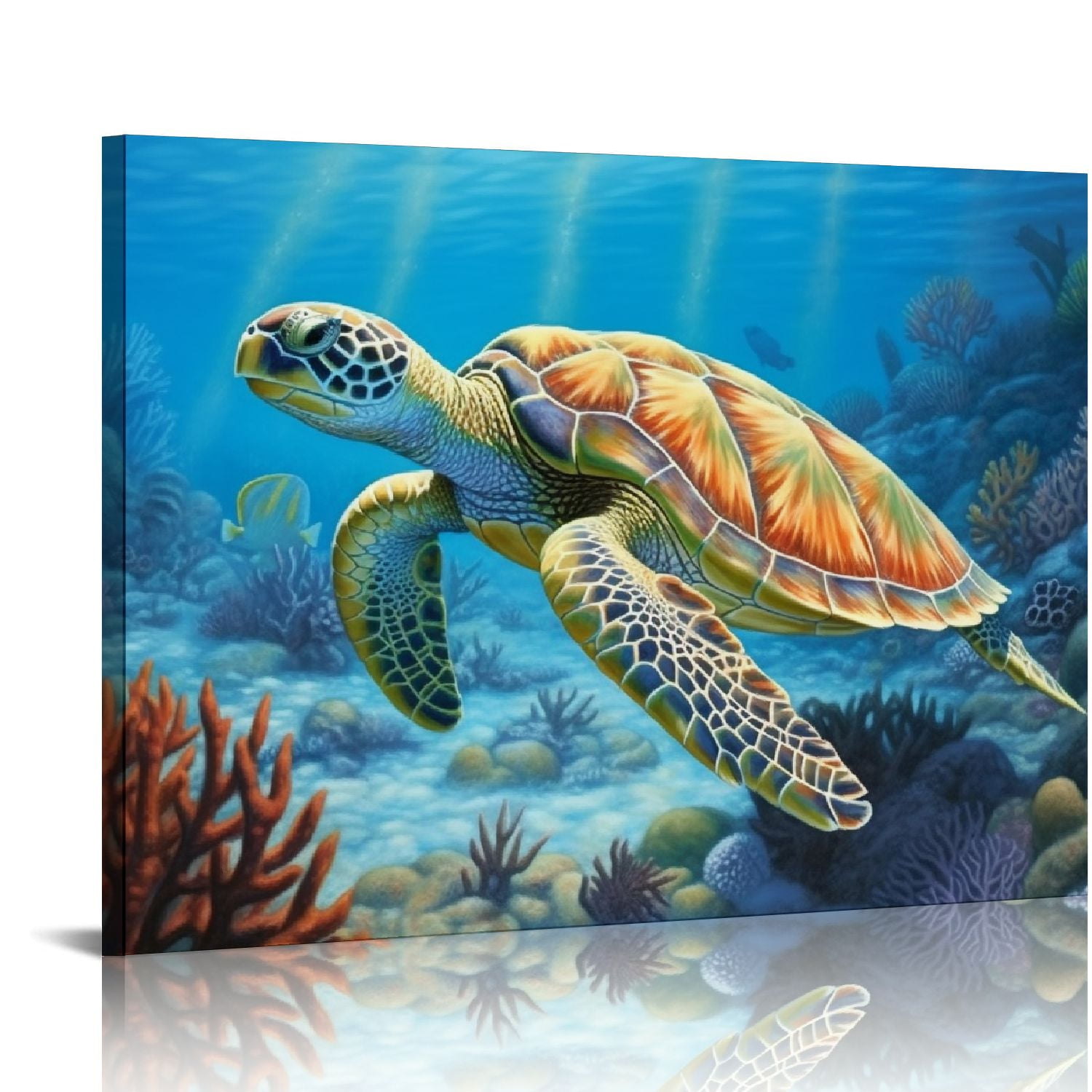 Awypu Bathroom Decor Sea Turtle Pictures Painting Wall Art Beach Decor ...