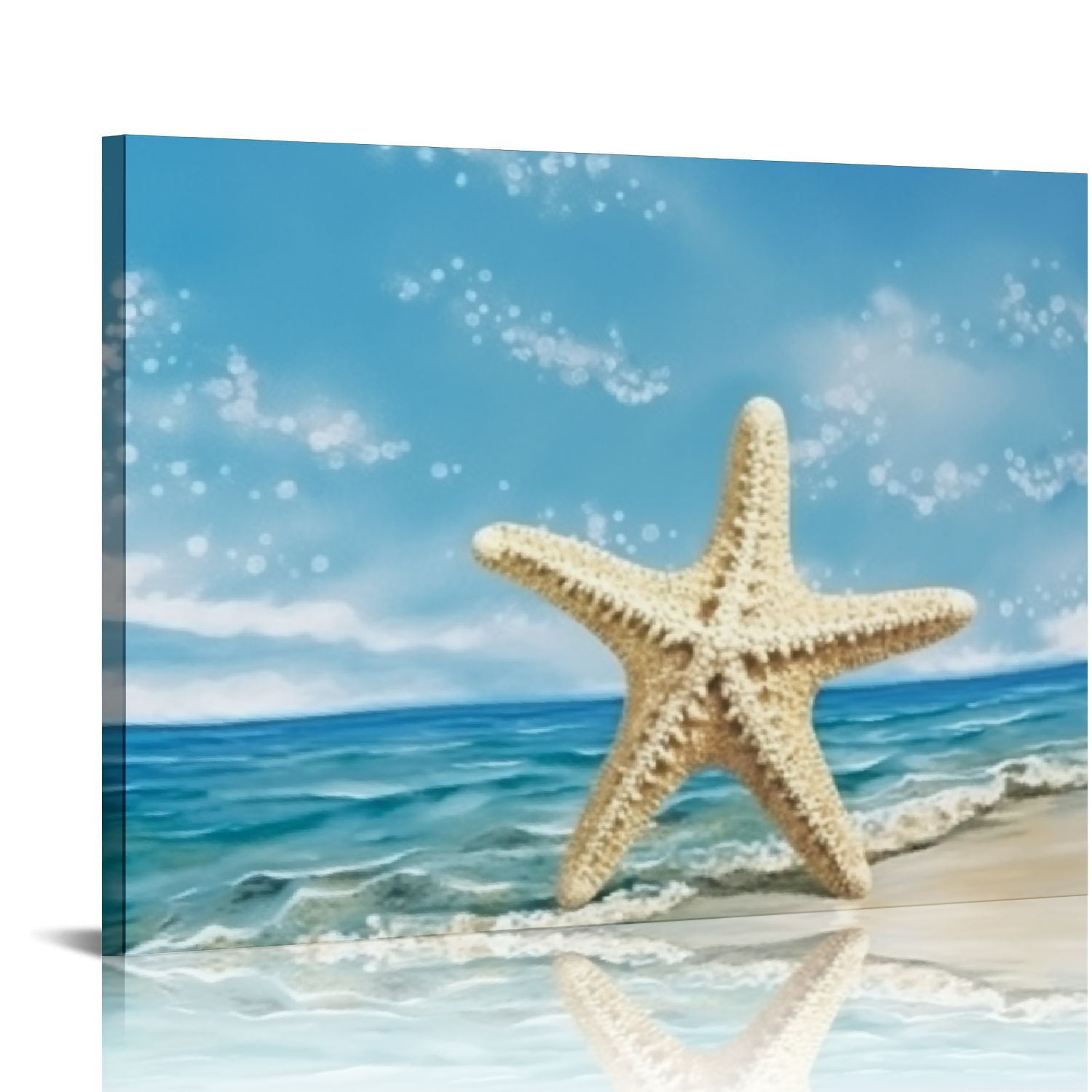 Nawypu Beach Canvas Wall Art Starfish: Beach Pictures Seashell Wall ...