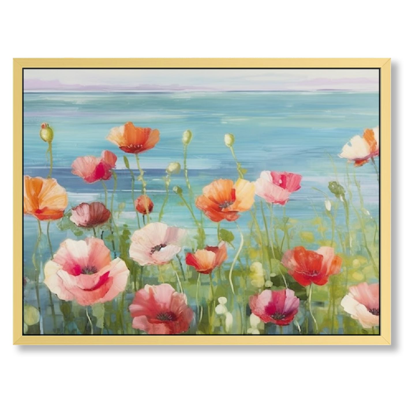 Nawypu Beach Colorful Flower Canvas Paintings Poppies Wall Art Pictures ...