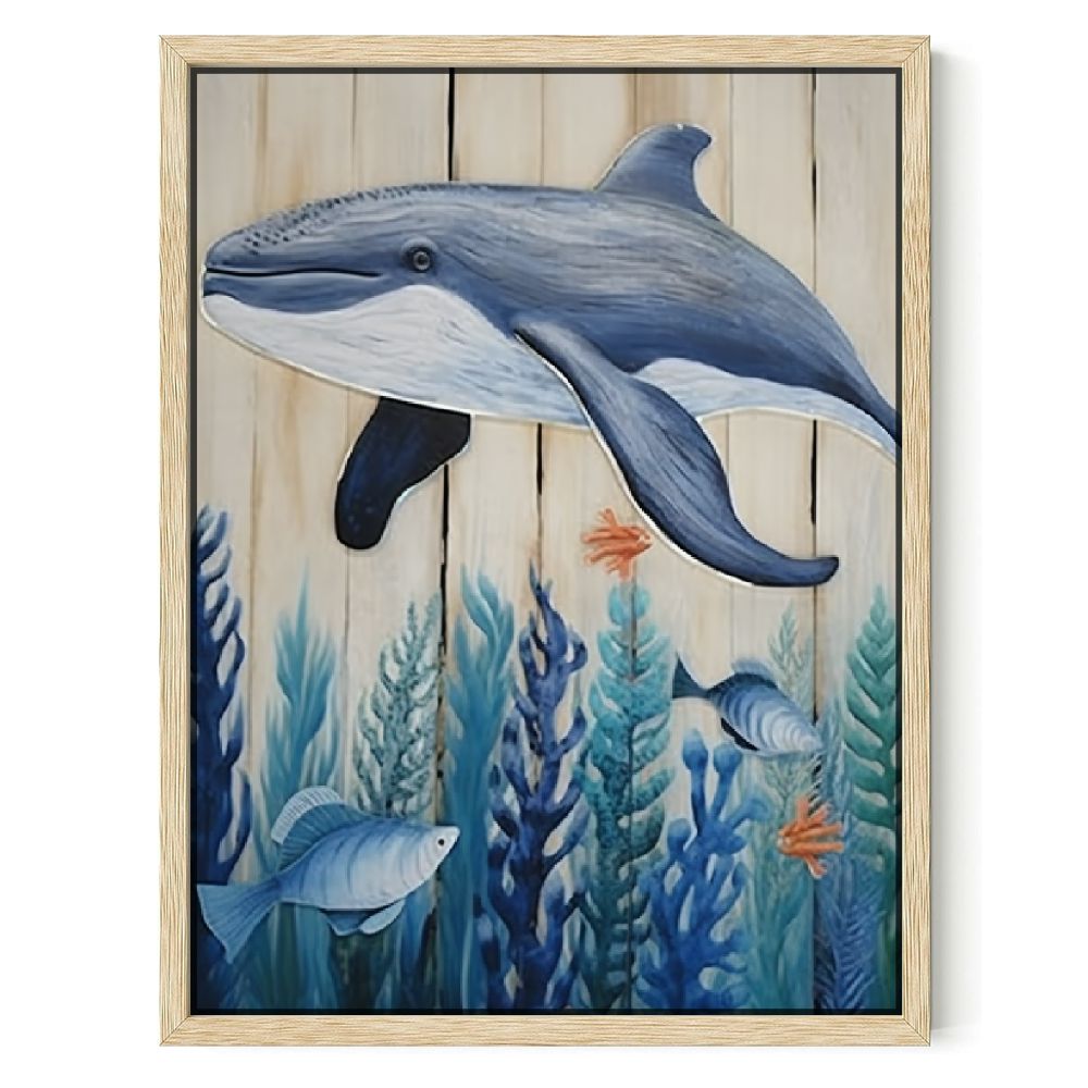 Nawypu Beach Ocean Whale Canvas Wall Art Prints, Summer Whale Vintage ...