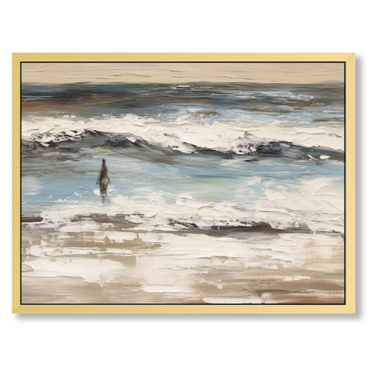 Nawypu Beach Pictures Wall Art Hand Painted Heavy Textured Seascape Oil ...