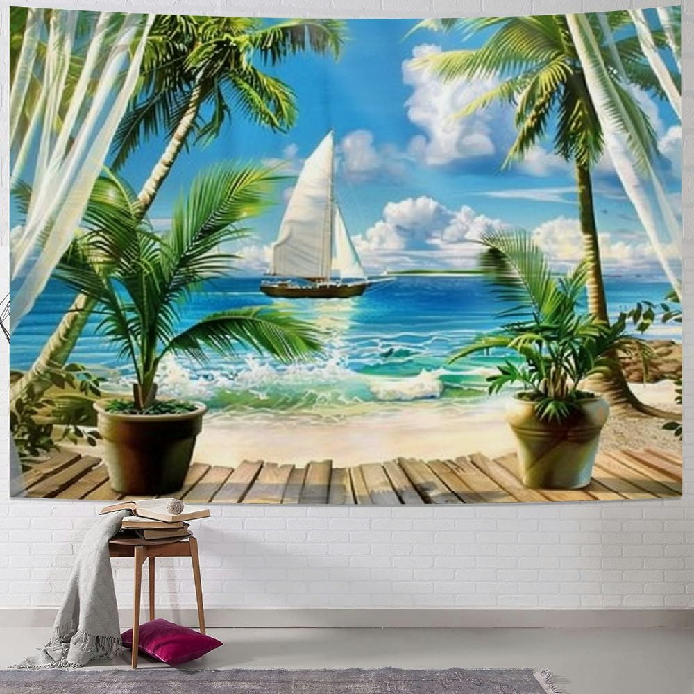 Nawypu Beach Tapestry Wall Hanging for Bedroom Beach Decorations for ...