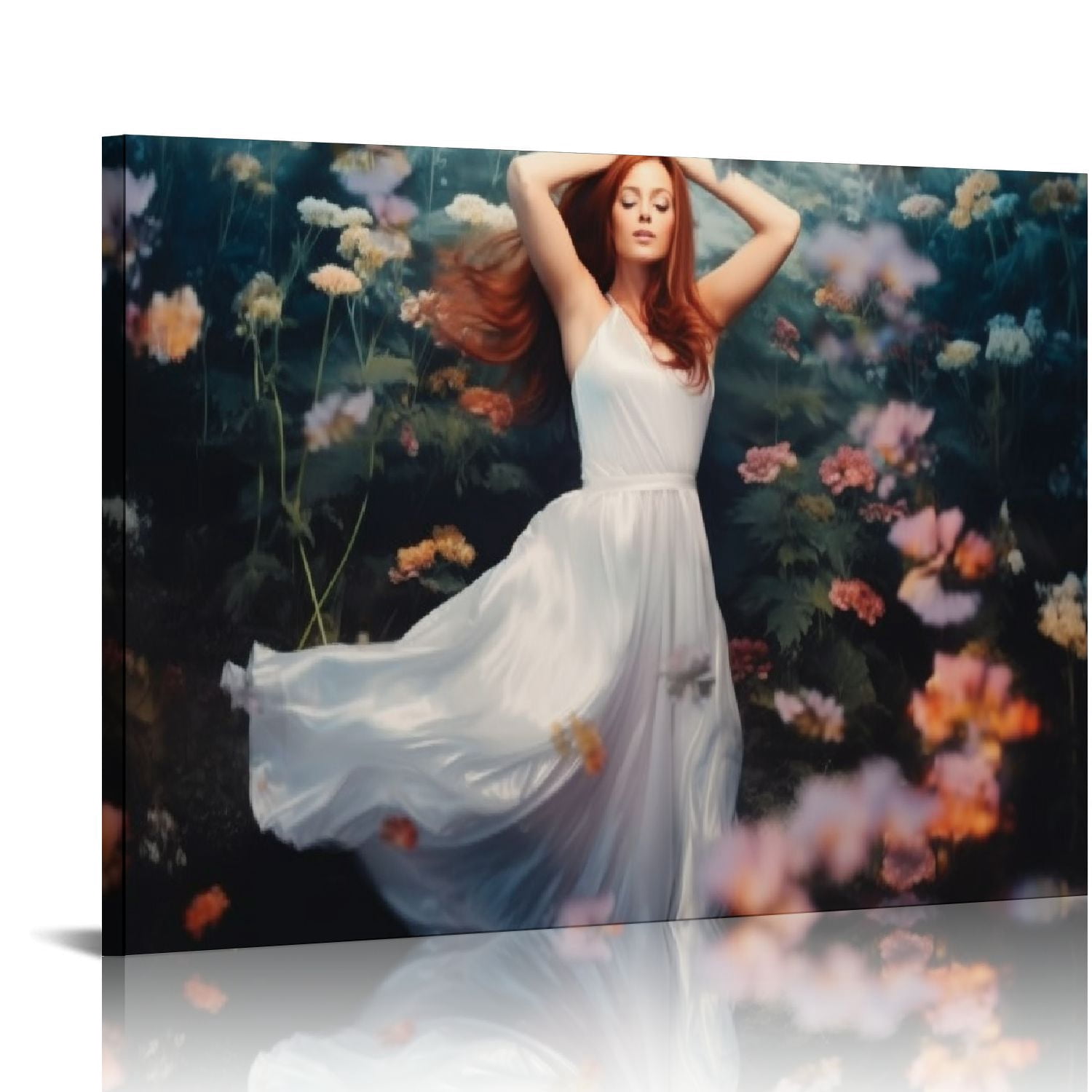 Nawypu Beautiful Girl Poster Canvas Wall Art Sexy Girl in Dress on ...