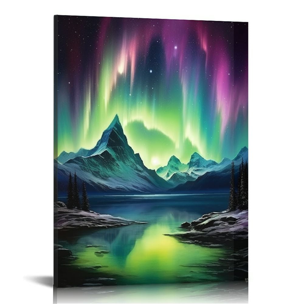 Nawypu Beautiful Northern Lights- Purple and Green Aurora Borealis Sky ...