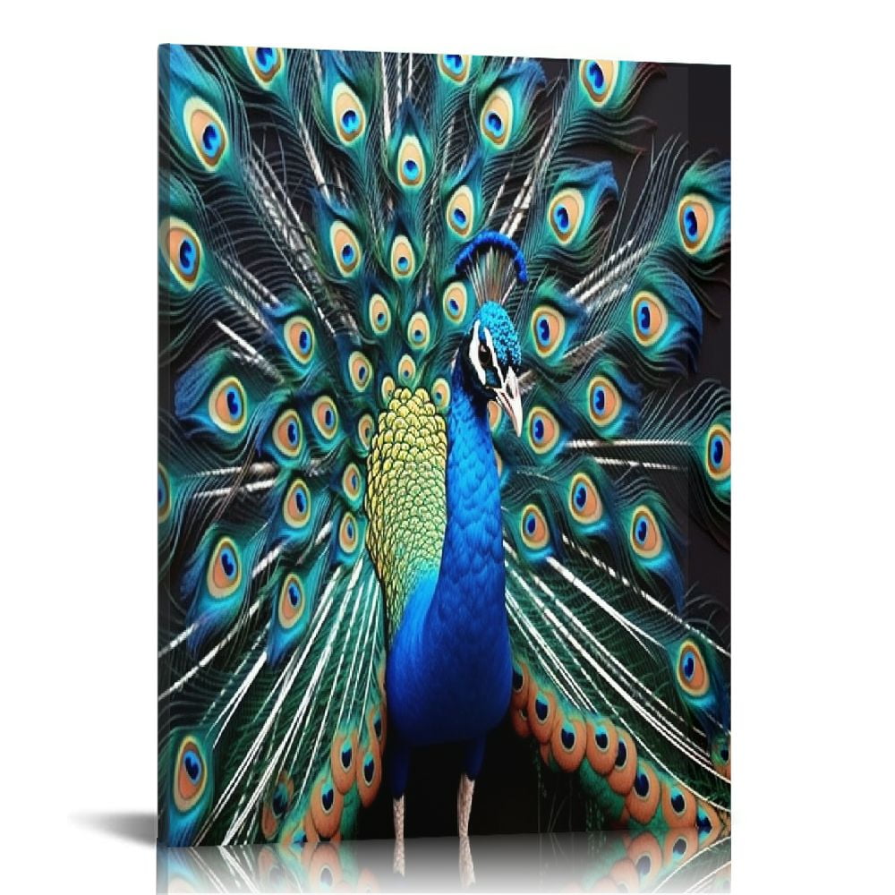 Awypu Bedroom Decor Wall Art Peacock Picture Canvas Print Artwork ...