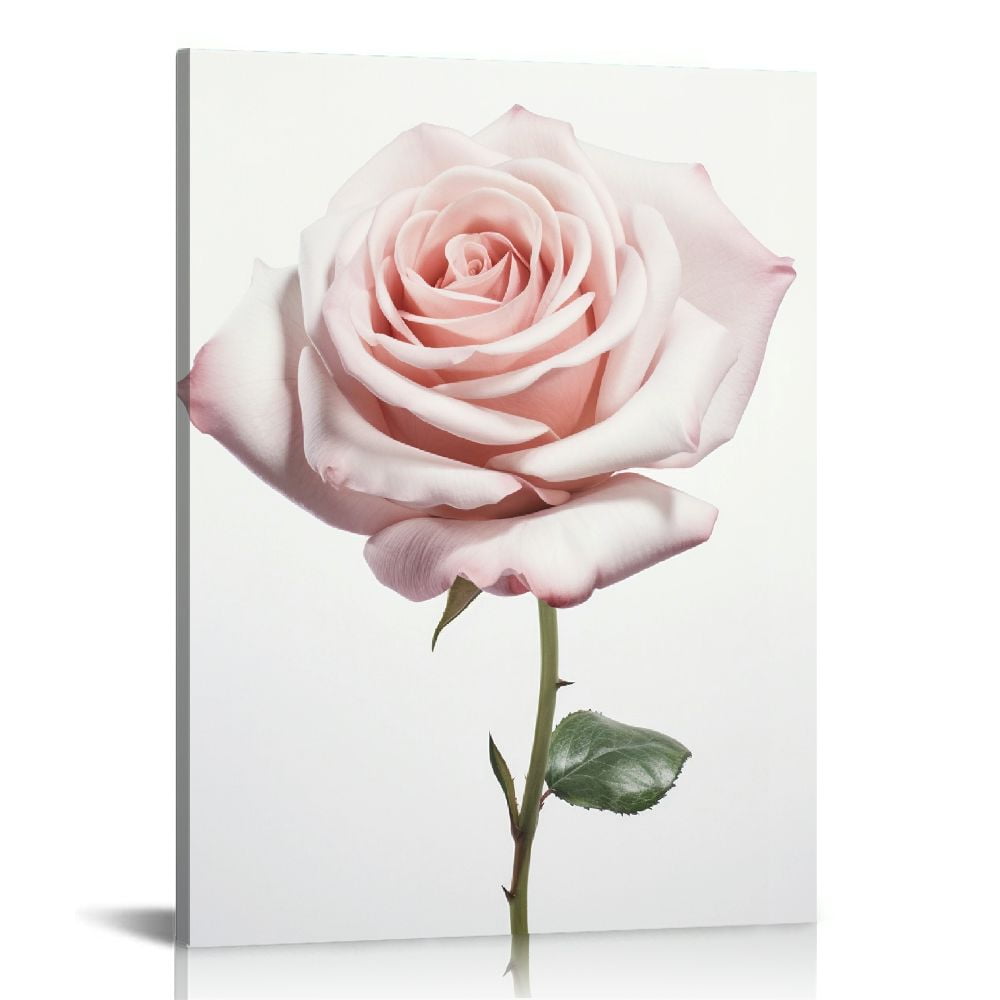 Nawypu Bedroom Decor for Women Light Pink Rose Decor Canvas Art Flower ...