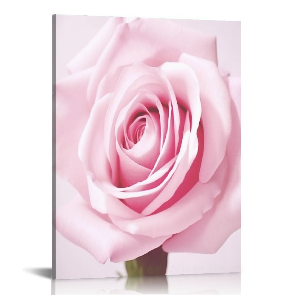 Nawypu Bedroom Decor for Women Light Pink Rose Decor Canvas Art Flower ...