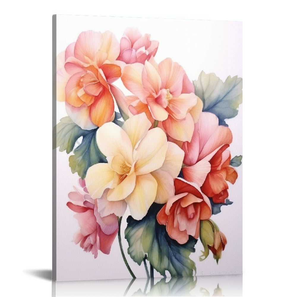 Nawypu Begonia Wall Art Print - Begonia Flowers Print Poster ...