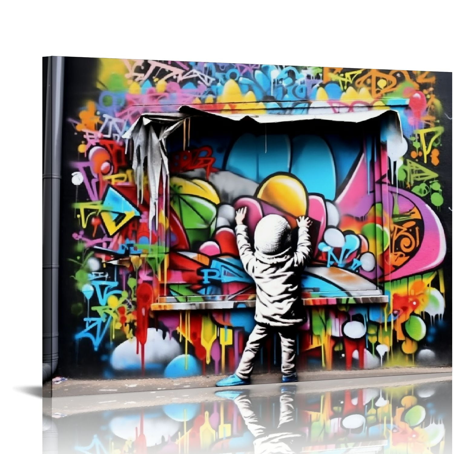 Nawypu Behind The Curtain Canvas Prints Graffiti Wall Art Paintings Pop ...