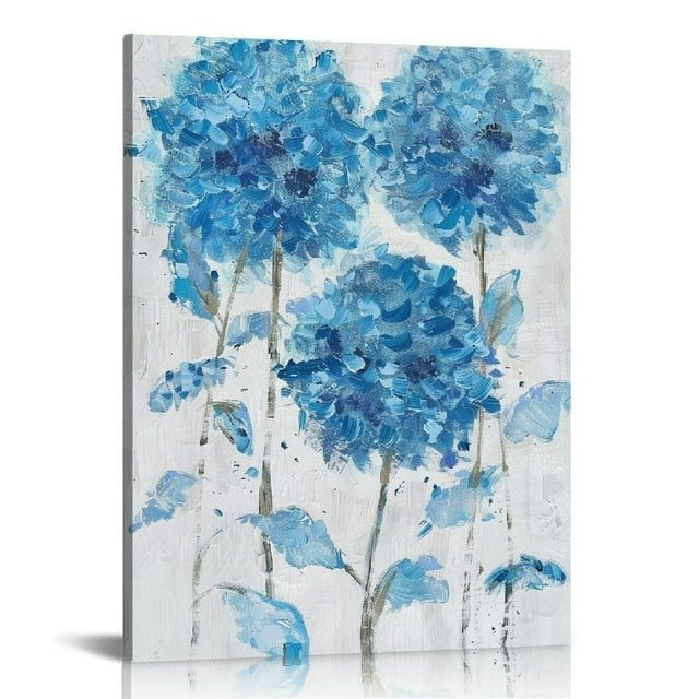 Nawypu Big Blue Flower Wall Art - Painted Hydrangeas Painting on Canvas ...