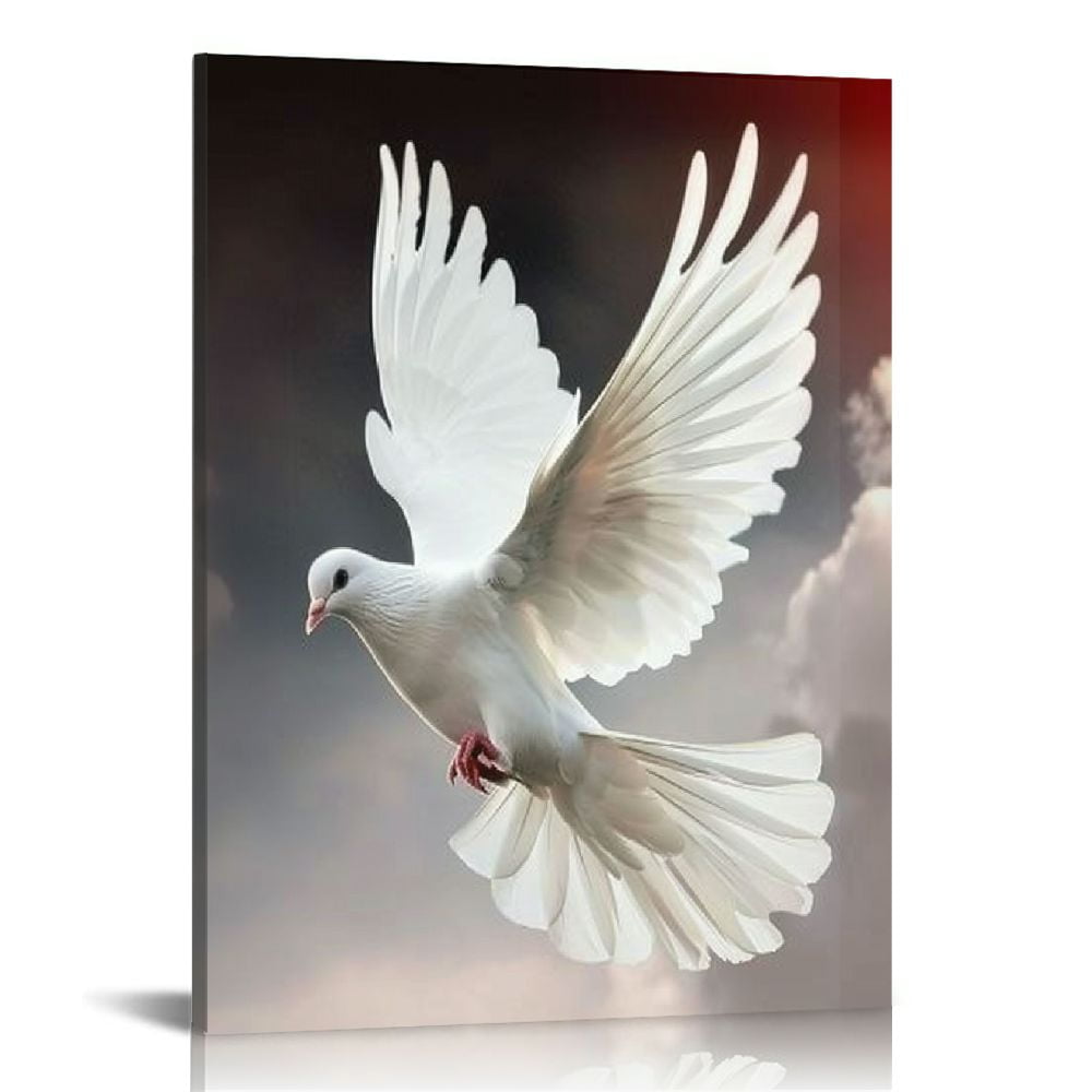 Nawypu Bird Beautiful White Dove Poster Decorative Painting Canvas Wall ...