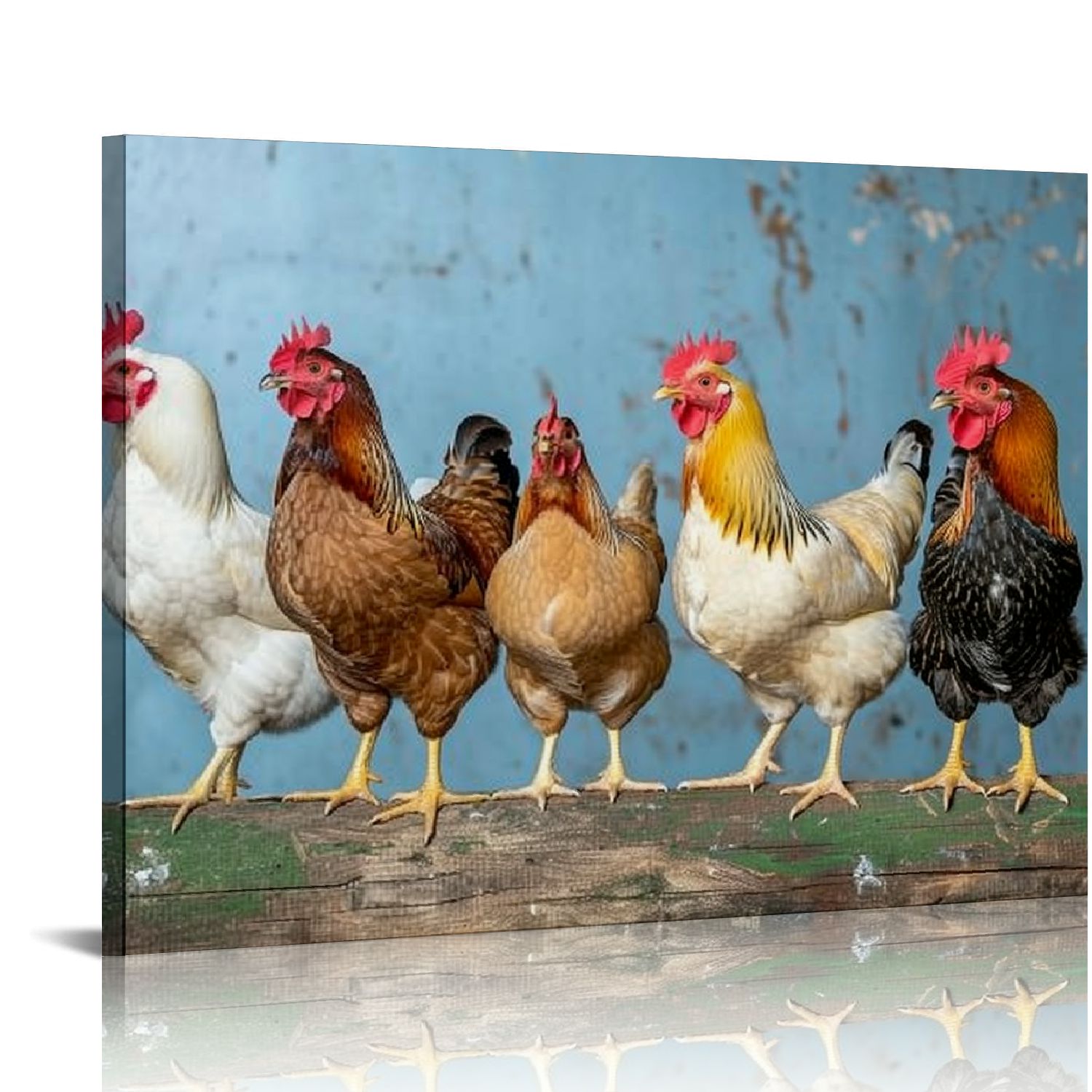 Nawypu Birds Chicken Rooster Canvas Prints Poster Wall Art For Home ...