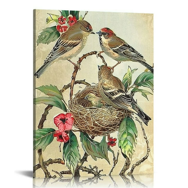 Nawypu Birds Pictures Wall Decor Spring Hummingbird Canvas Wall Art ...