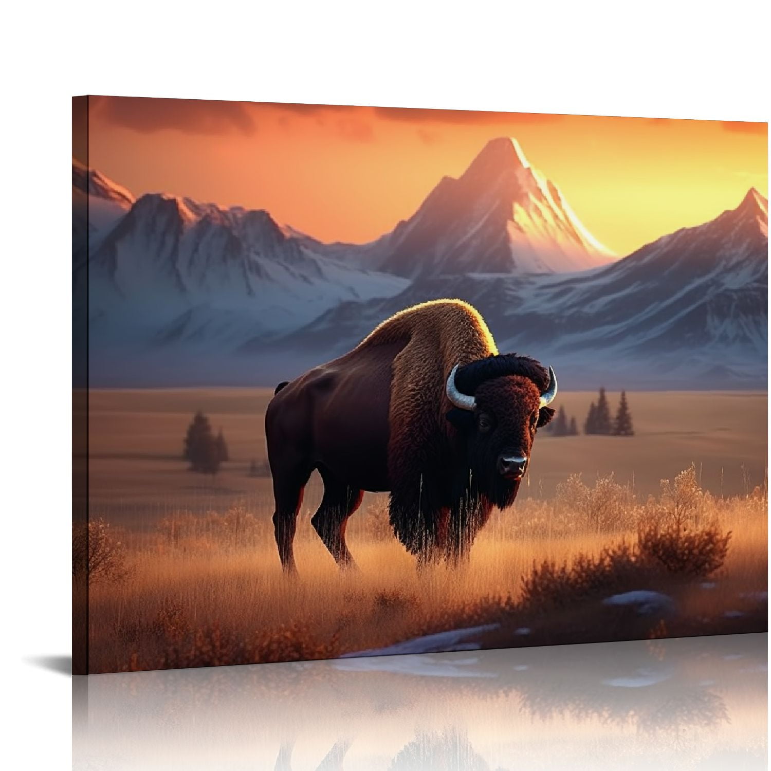 Nawypu Bison American Buffalo Poster Wall Art Wall Decor Bedroom Living ...