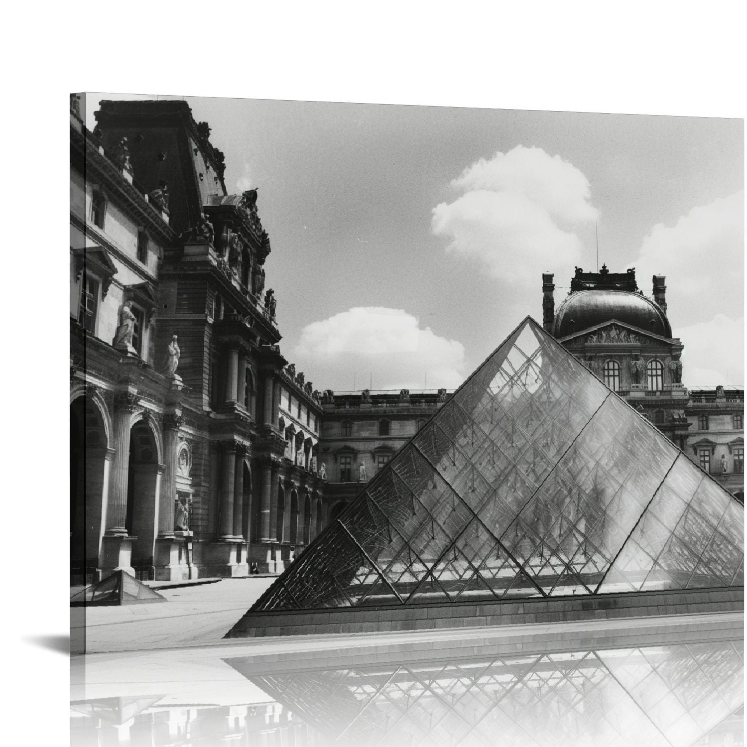 Nawypu Black And White Paris Prints Louvre Museum Architecture Wall Art ...