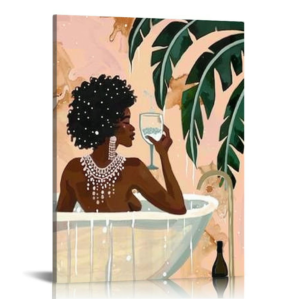 Nawypu Black Boho Wall Art, African American Boho Wall Art, Boho Black Woman Wall Art,Abstract ...