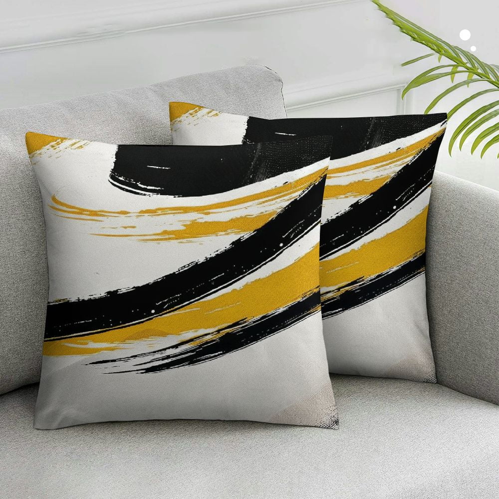 Nawypu Black Gold Throw Pillow Covers Modern Abstract Art Pillowcase ...