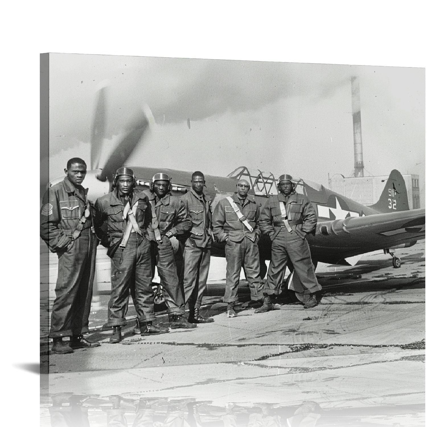 Nawypu Black History Black Aviator Black And White Poster Poster Canvas ...