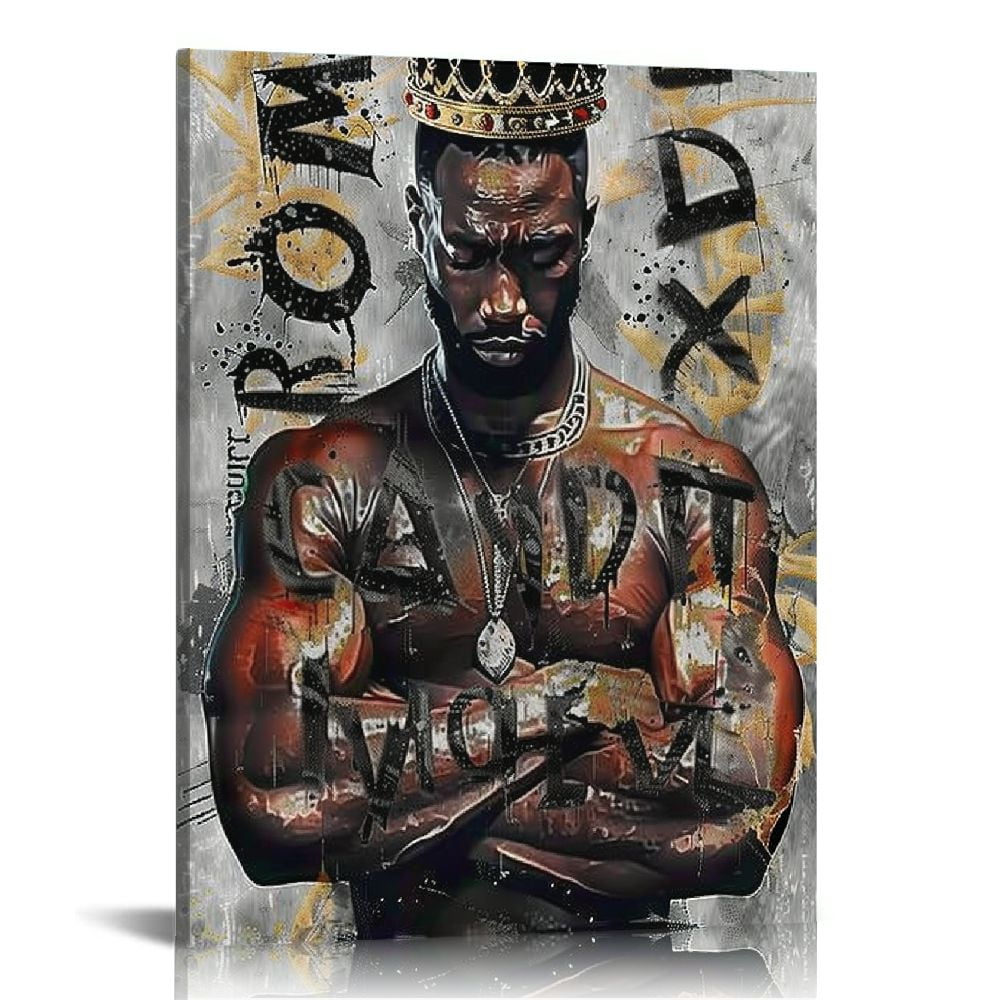 Nawypu Black Man Wall Art African American Man Poster Black Men I Am Empowered King Painting ...