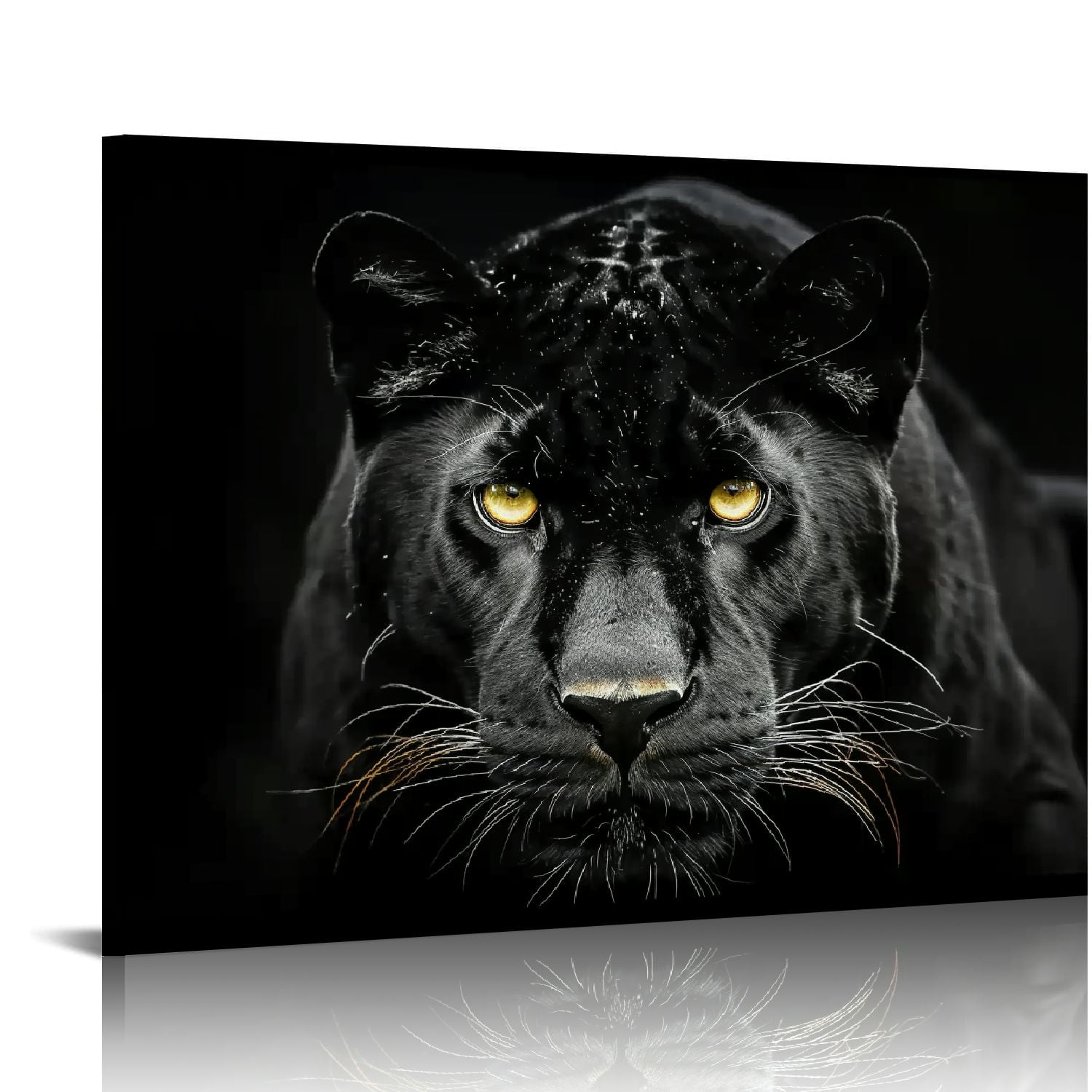 Nawypu Black Panther Canvas Wall Art Black and White Animal Painting ...