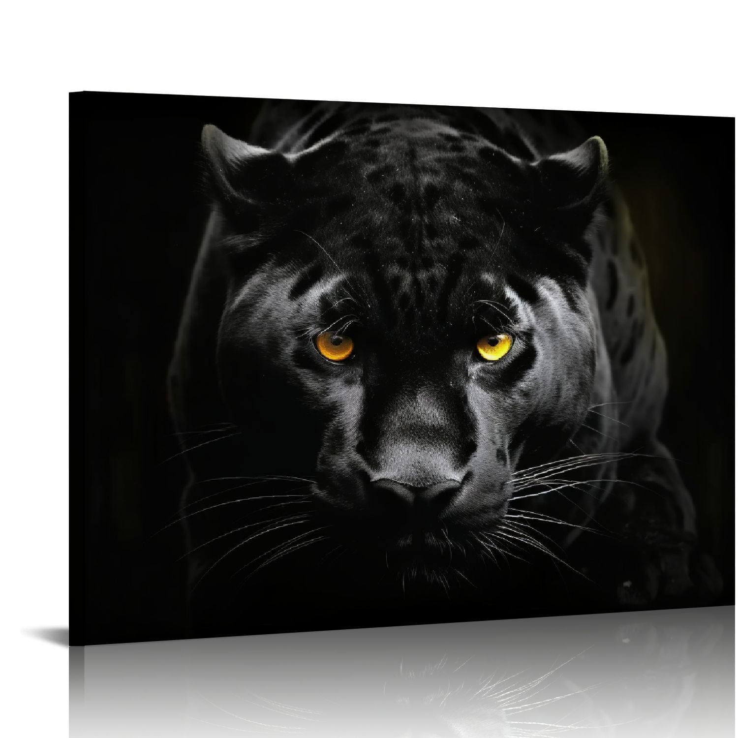 Nawypu Black Panther Canvas Wall Art Black and White Animal Painting ...