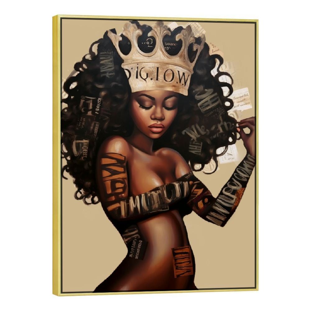 Nawypu Black Queen Wall Art African American Inspirational Positive Canvas Wall Art Motivational ...