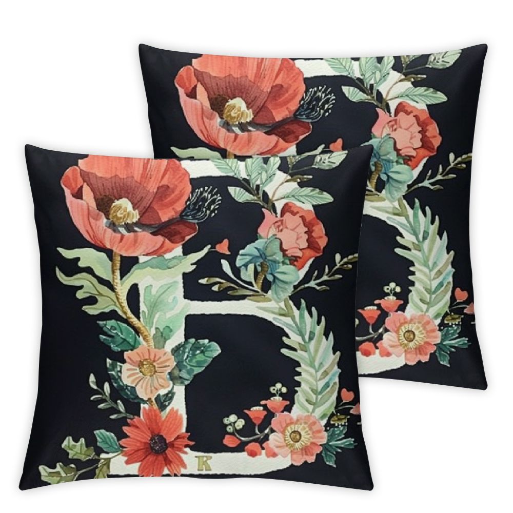 Nawypu Black Throw Pillow Covers English Alphabet “B” Letter Stickers ...