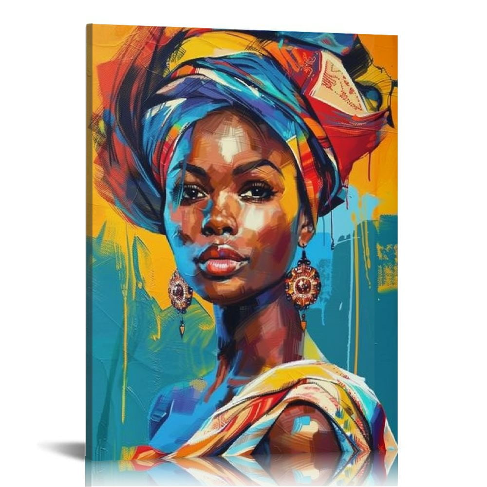 Nawypu Black Wall Art Abstract African American Woman Poster Afro Girl Canvas Painting Modern ...