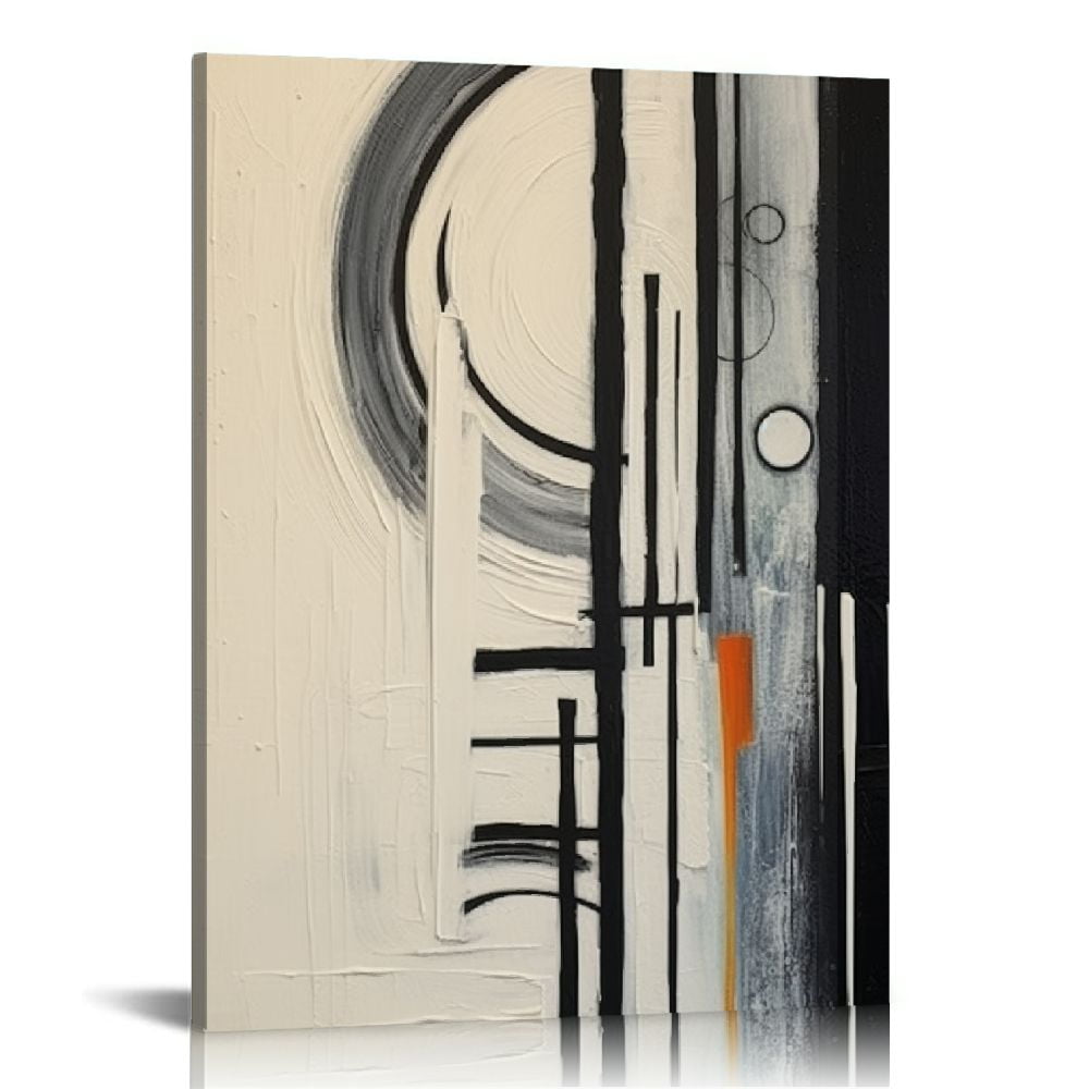 Nawypu Black and White Abstract Painting on Canvas Textured Canvas Wall ...