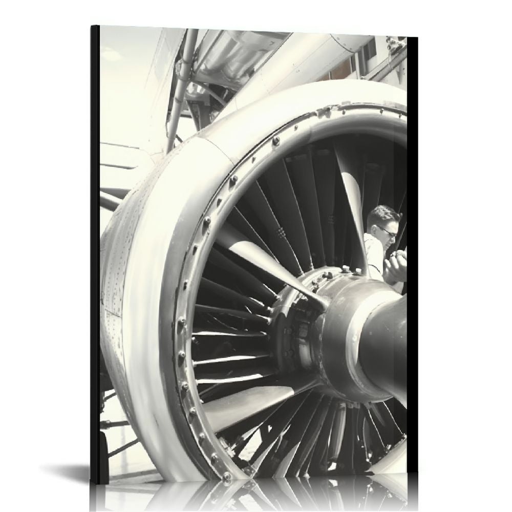 Nawypu Black and White Paintings Airplane Propeller Engine Pictures ...