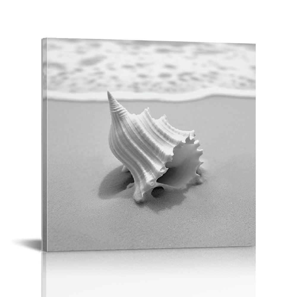 Nawypu Black White Tropical Sea Sand Beach Picture Canvas Print Ocean ...