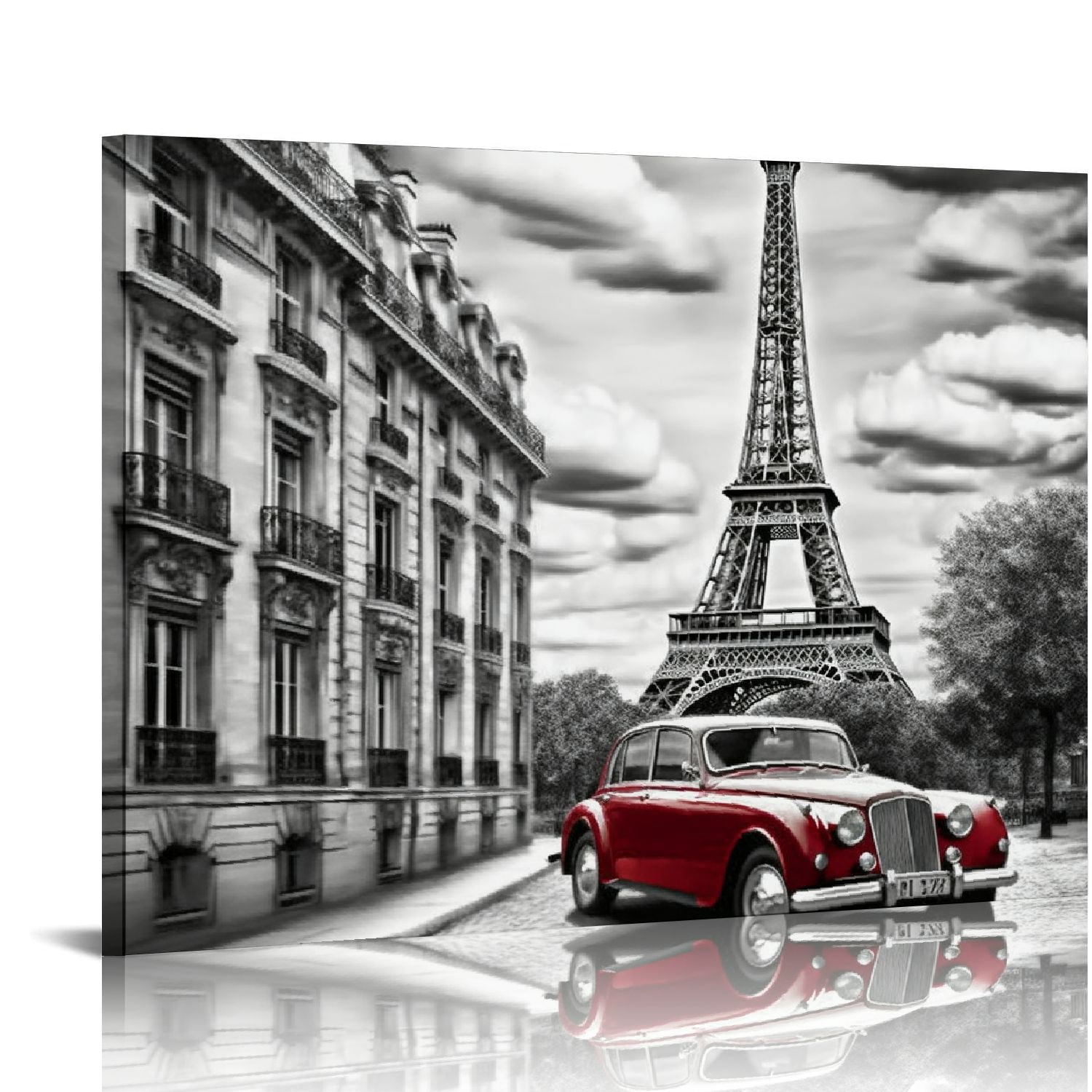 Nawypu Black and White Wall Art for Living Room Red Wall Decor Paris ...