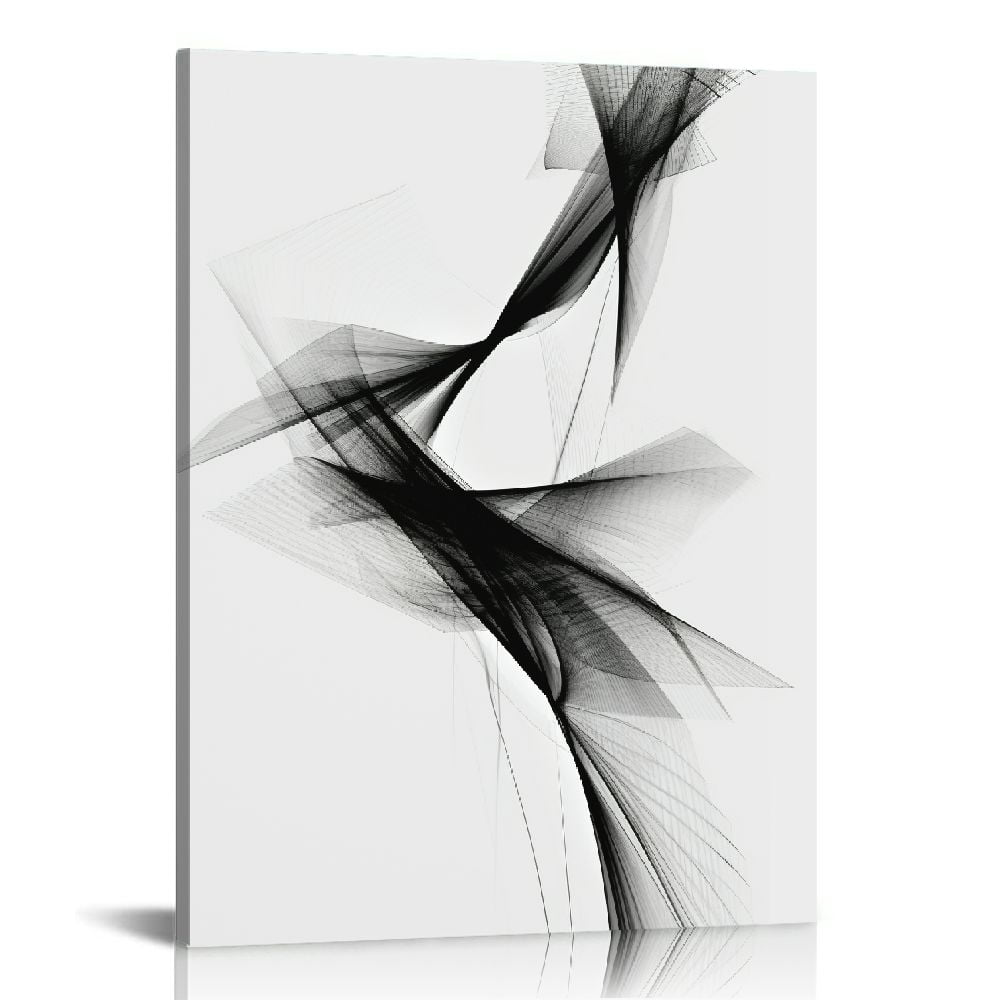 Nawypu Black and White Abstract Line Wall Art Print Girl Lady Dancing ...