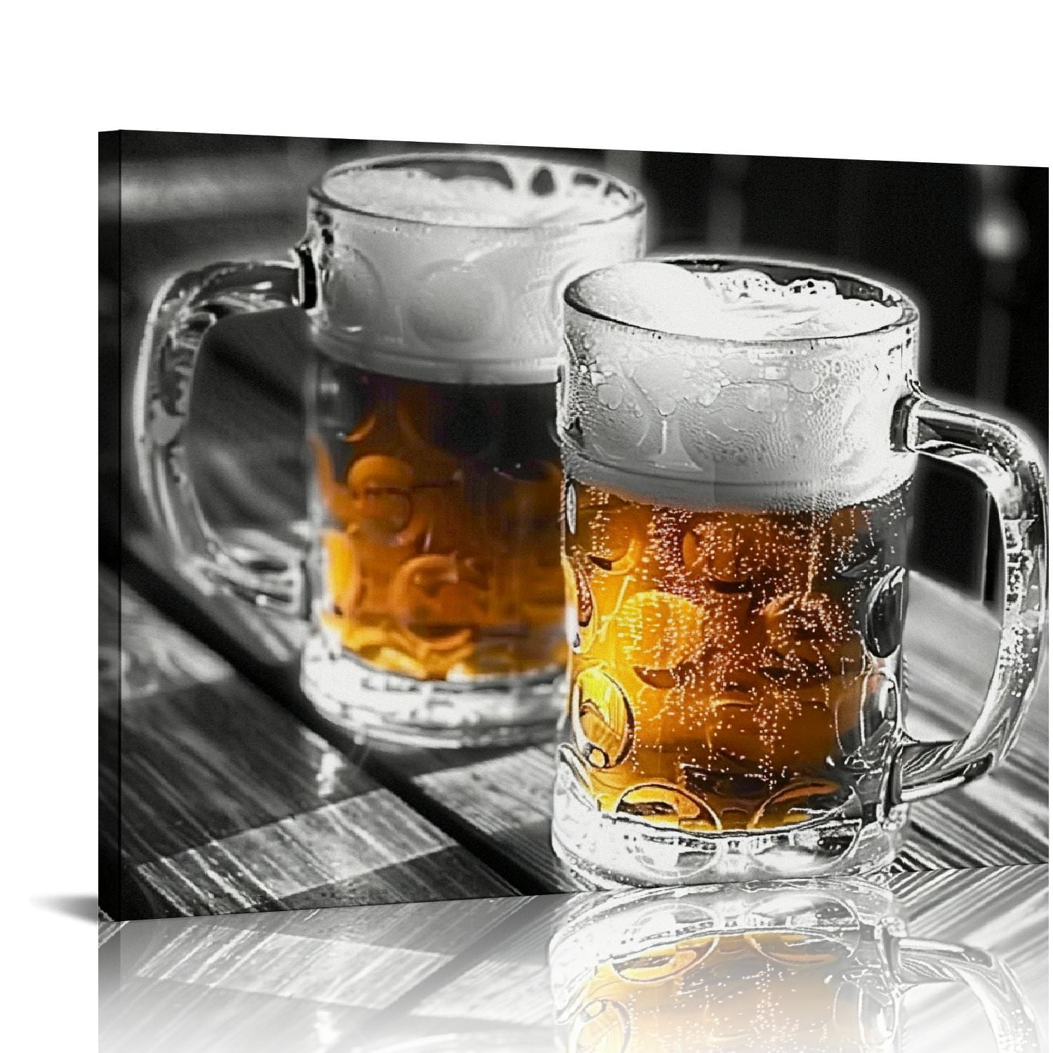 Nawypu Black and White Beer Wall Art Modern Whisky Canvas Print Picture ...