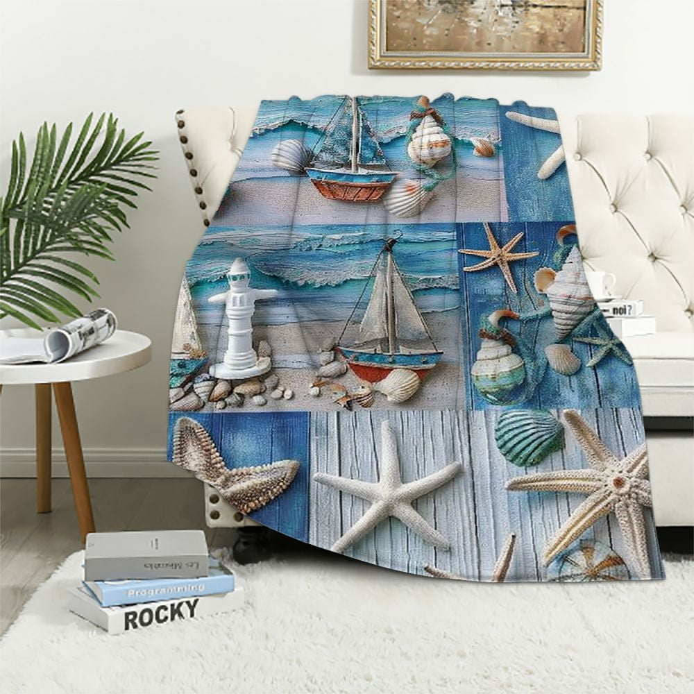 Nawypu Blanket and Microfiber Soft Bed Throws Blanket Ocean Elements ...