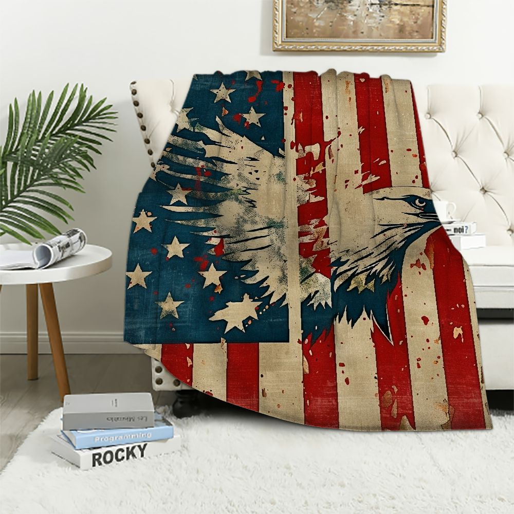 Nawypu Blanket Soft Cozy Throw Blanket,Vintage American Flag Theme ...