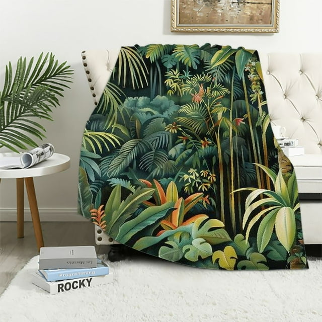 Nawypu Blanket The Equatorial Jungle Soft Throw Blanket Summer Exotic Jungle Plant Tropical Palm ...