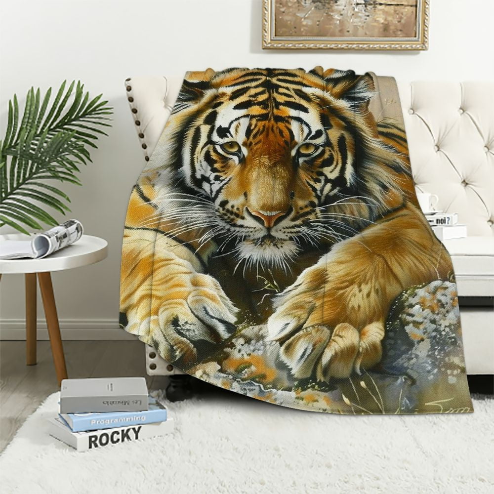 Nawypu Blanket with Name Text, Tiger Art Super Soft Throw Blanket for ...