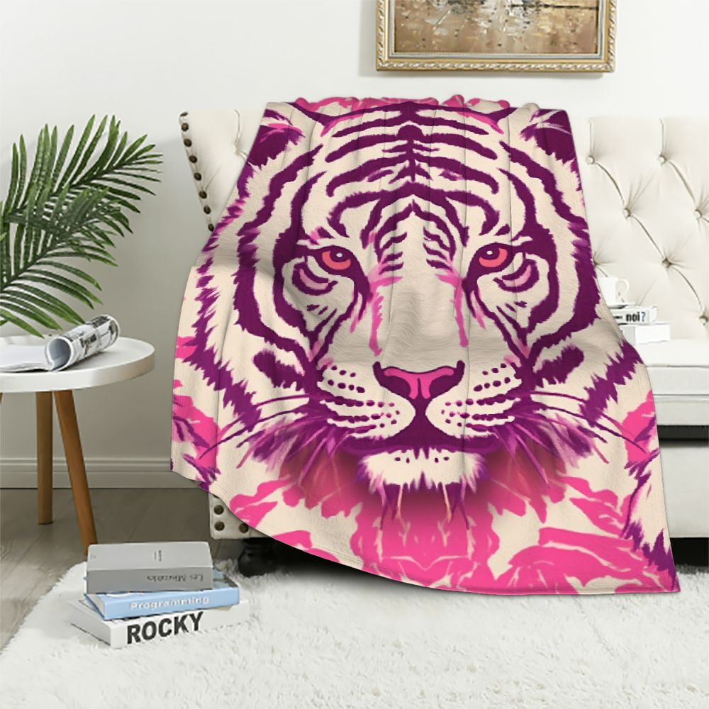 Nawypu Blankets Plush Sofa Bed Throw Pink Tiger - Walmart.com