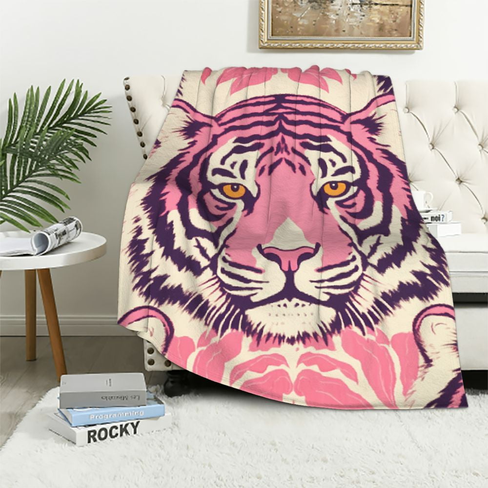Nawypu Blankets Plush Sofa Bed Throw Pink Tiger - Walmart.com