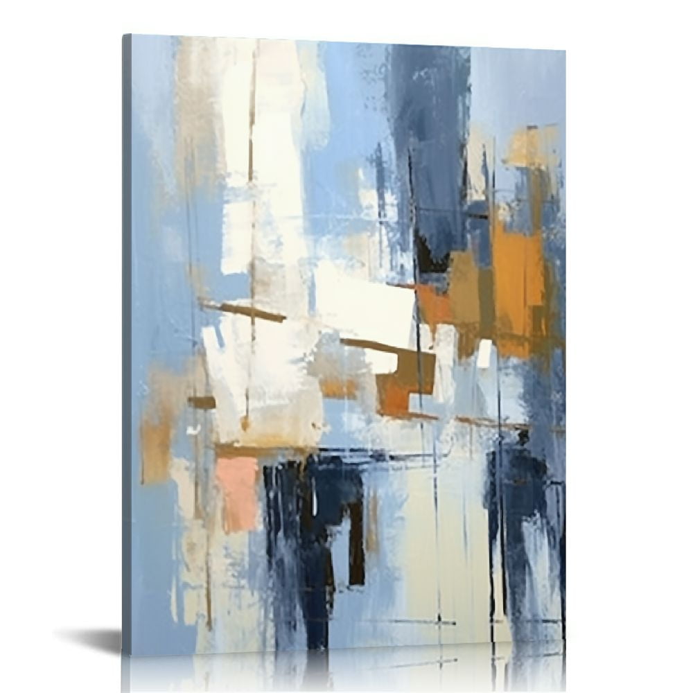 Nawypu Blue Abstract Canvas Art Blue Abstract Canvas Paintings Wall Art ...