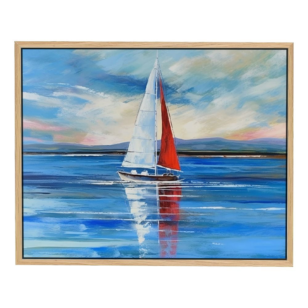 Nawypu Blue Abstract Canvas Wall Art Seascape Painting Landscape ...