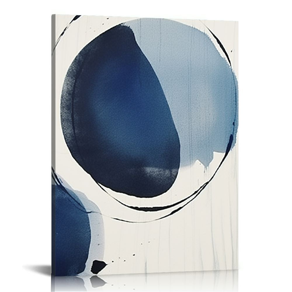 Nawypu Blue Abstract Wall Art Canvas Blue and Grey Wall Pictures Modern ...