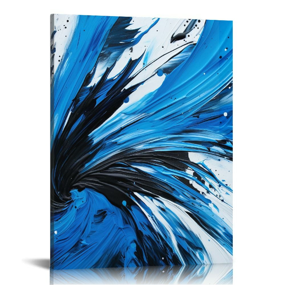 Nawypu Blue Abstract Wall Art - Easy to Install - Flexible Combination ...