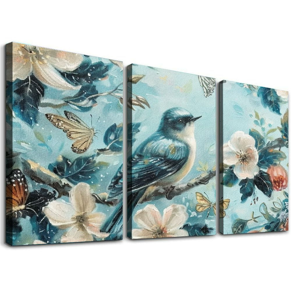 Nawypu Blue Bird Wall Decor Bird Pictures Wall Decor Blue Bird Picture ...