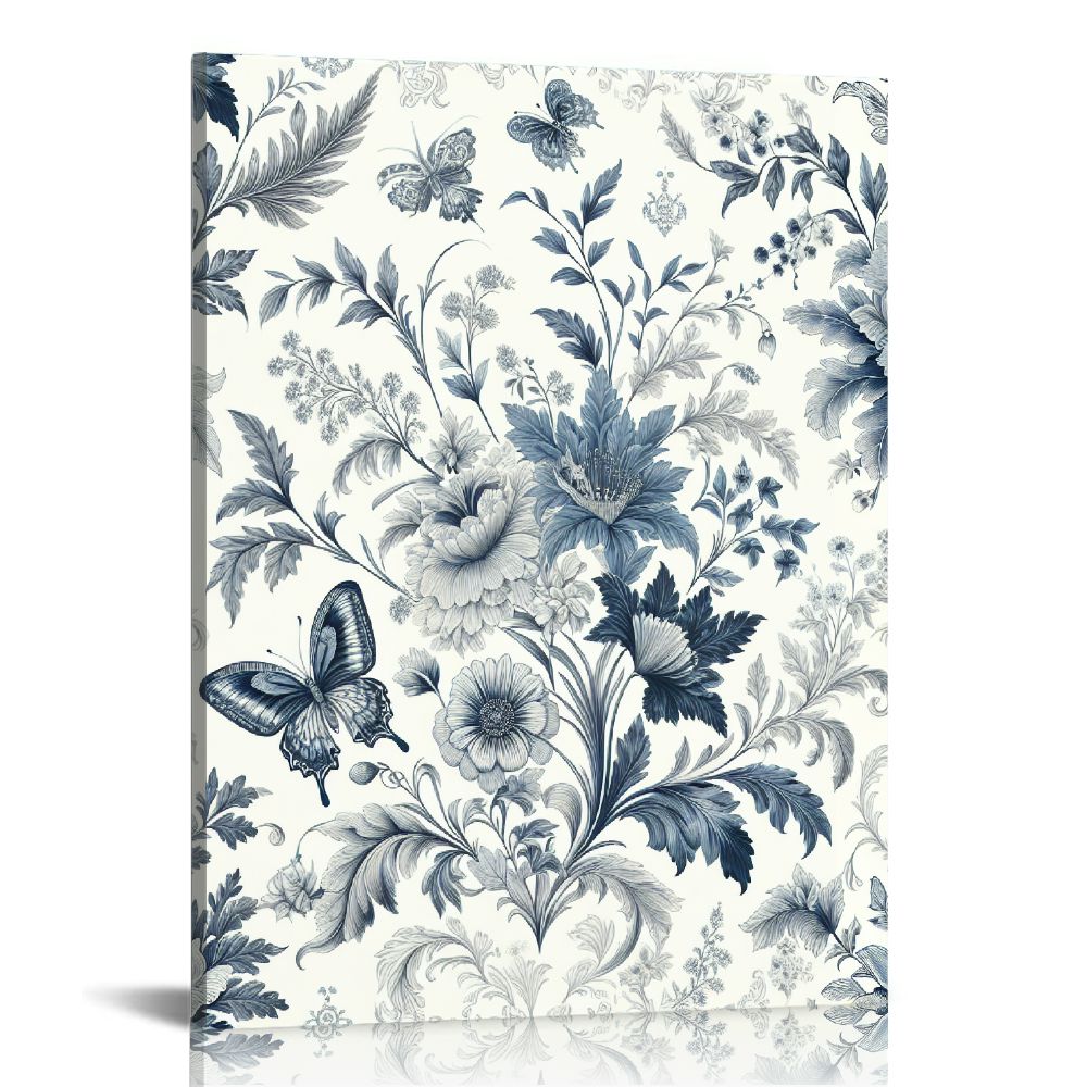 Nawypu Blue Chinoiserie Wall Art Poster Prints Set of Blue and White ...