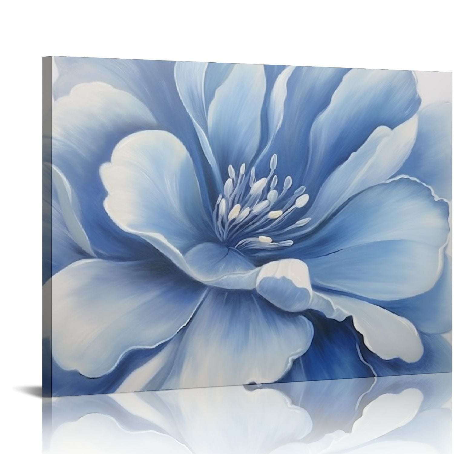 Nawypu Blue Flower Canvas Wall Art Flower Blossoming Picture Print Wall ...