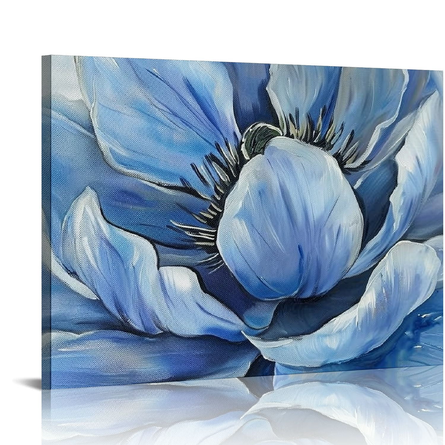 Nawypu Blue Flower Canvas Wall Art Flower Blossoming Picture Print Wall ...